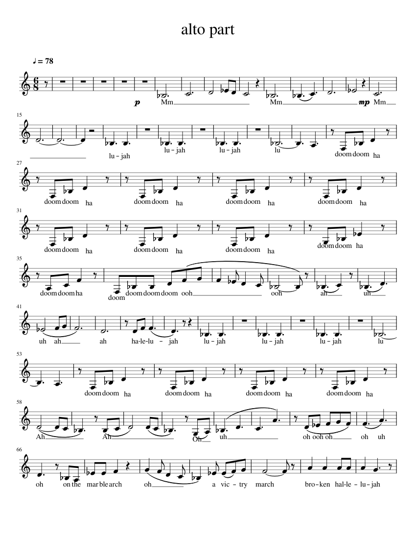 Alto part Sheet music for Alto (Solo) | Musescore.com