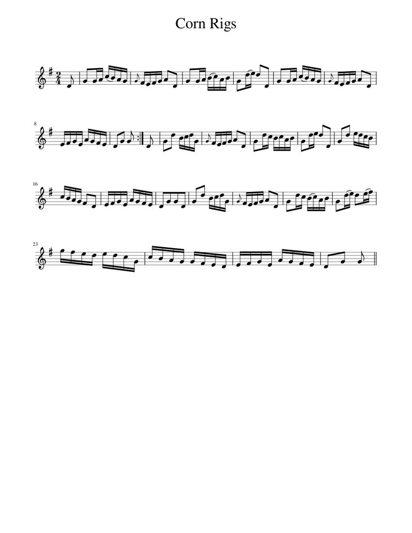 Corn Rigs Sheet music for Piano (Solo) | Musescore.com