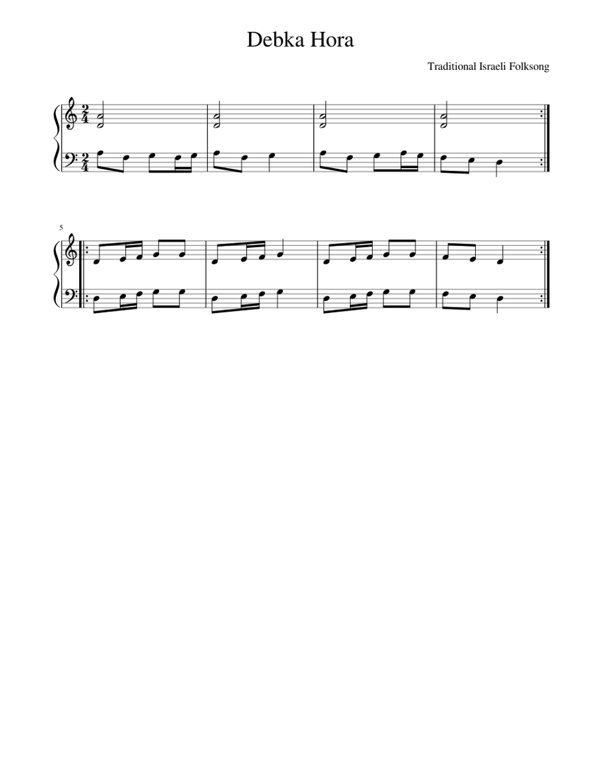 Debka Hora Sheet Music for Piano (Solo) Easy | MuseScore.com