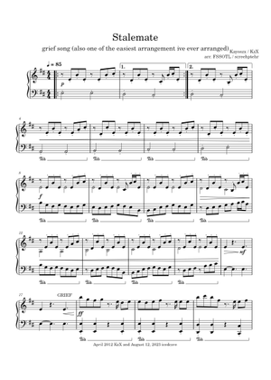 Stalemate (Grief) Piano arr. Sheet Music for Piano (Solo) | MuseScore.com