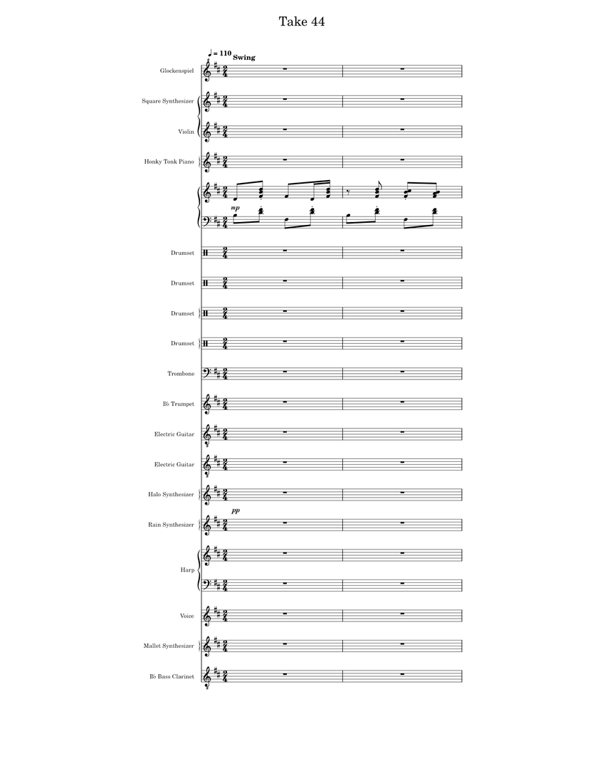 (Original WIP) Take 44 Sheet music for Piano, Trombone, Vocals ...