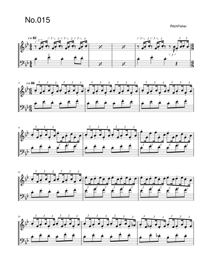 No.015 Sheet music for Piano (Solo) | Musescore.com