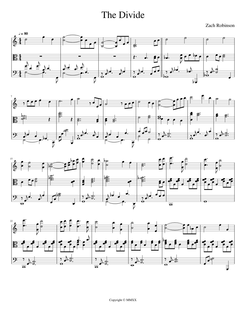 The Divide Sheet Music for Piano (String Ensemble) | MuseScore.com