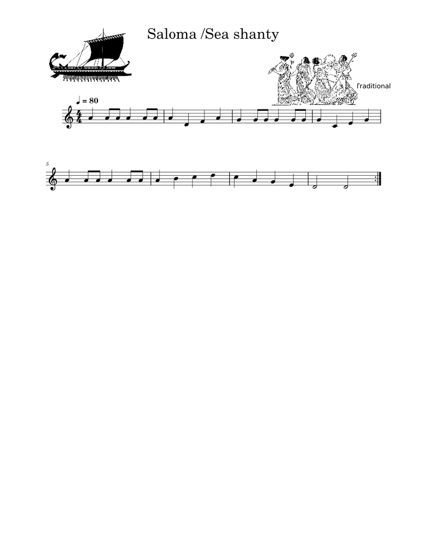Saloma Sea shanty Sheet music for Piano (Solo) Easy | Musescore.com