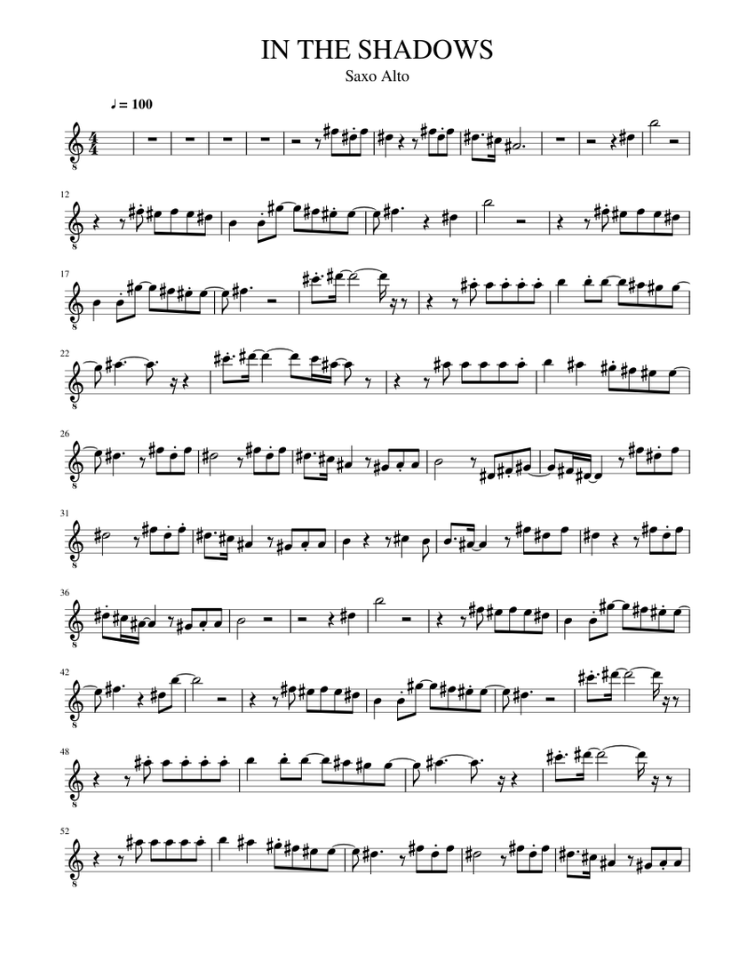 IN THE SHADOWS Sheet music for Guitar (Solo) | Musescore.com