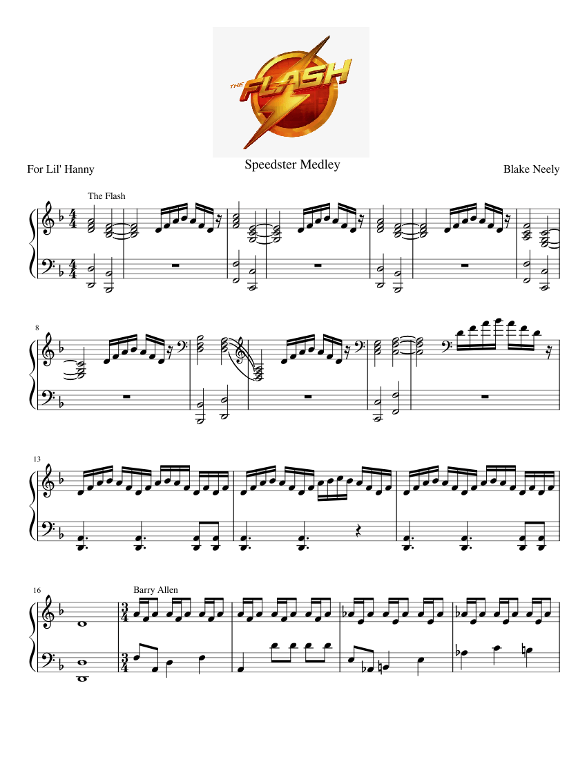 The Flash Piano Medley Sheet music for Piano (Solo) | Musescore.com