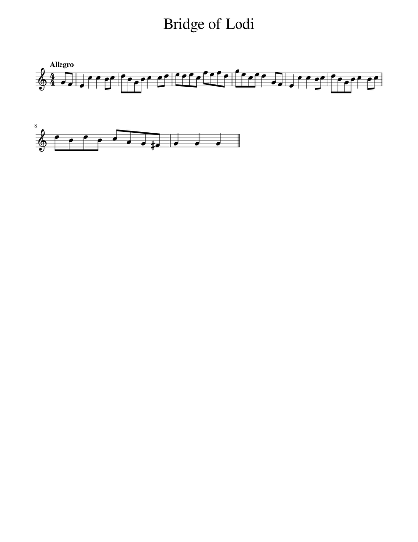 Bridge of Lodi Sheet music for Piano (Solo) Easy | Musescore.com