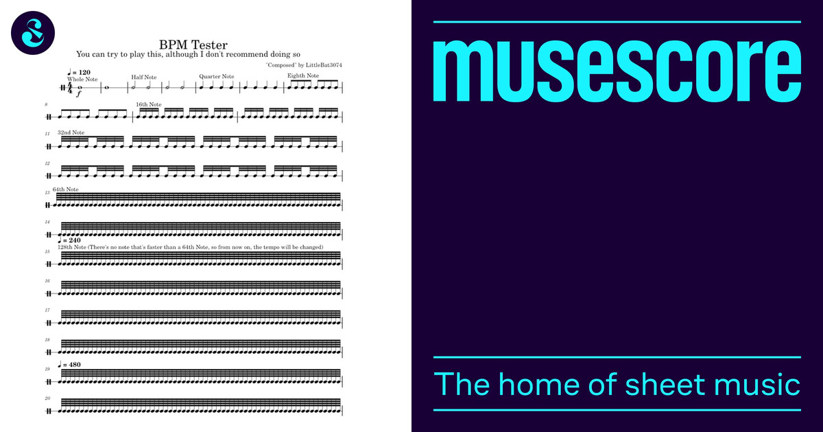 BPM Tester – LittleBat3074 – LittleBat3074 Sheet music for Drum group ...