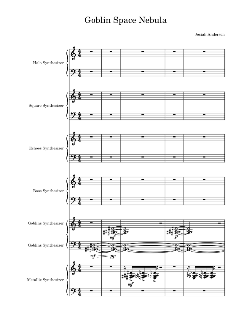 Goblin Space Nebula Sheet music for Bass guitar, Synthesizer (Mixed ...
