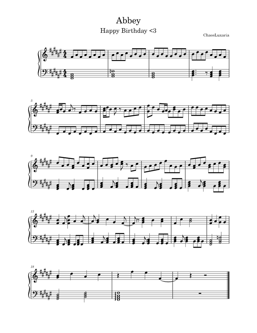 Abbey Sheet music for Piano (Solo) | Musescore.com