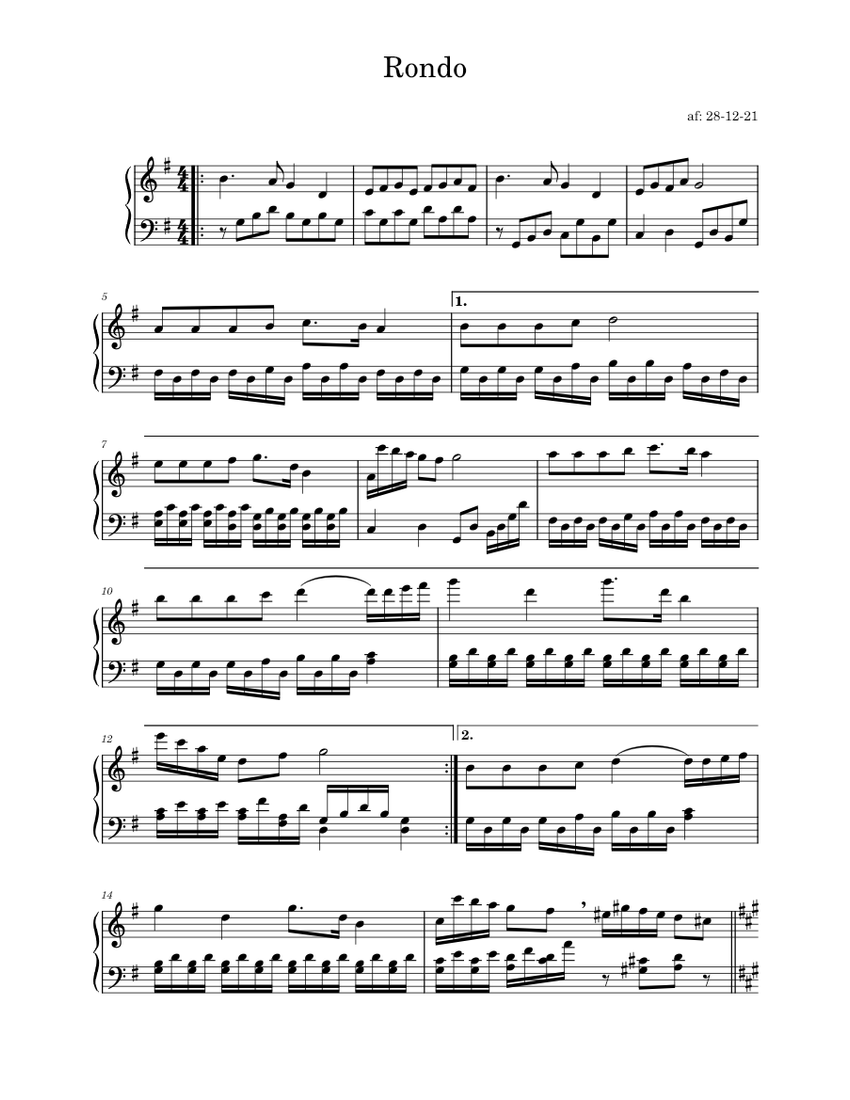 Rondo Sheet music for Piano (Solo) | Musescore.com