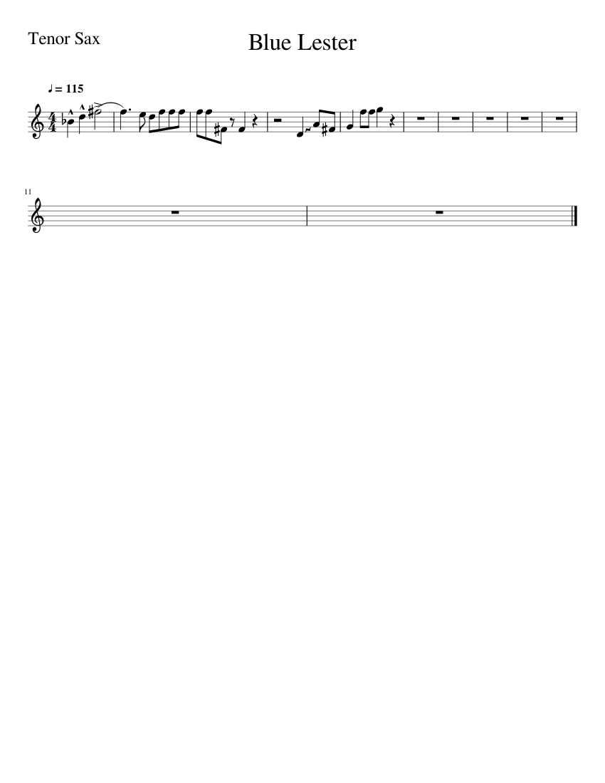 Blue Lester Sheet music for Piano (Solo) | Musescore.com