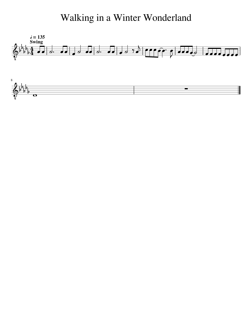 Walking in a Winter Wonderland Sheet Music for Piano (Solo) Easy ...