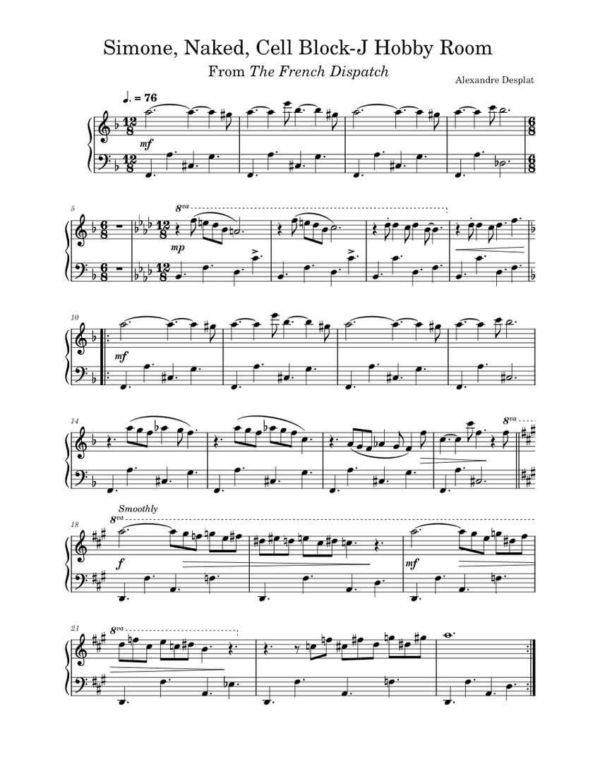 Simone, Naked, Cell Block-J Hobby Room – Alexandre Desplat (The French ...