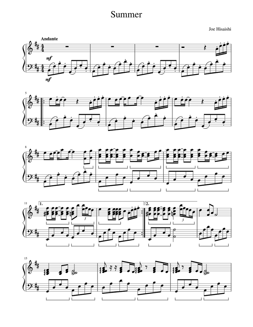 Summer - piano tutorial