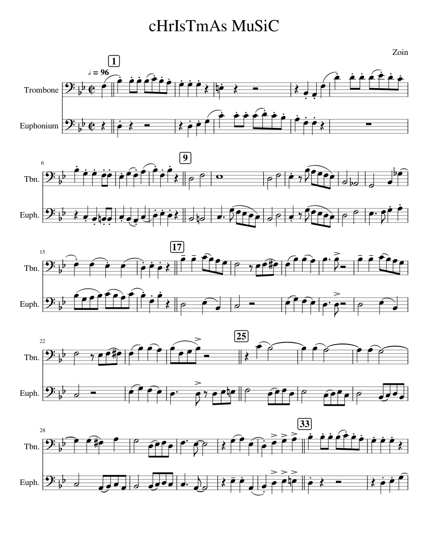cHrIsTmAs_MuSiC Trombone Duet Sheet music for Trombone, Euphonium ...