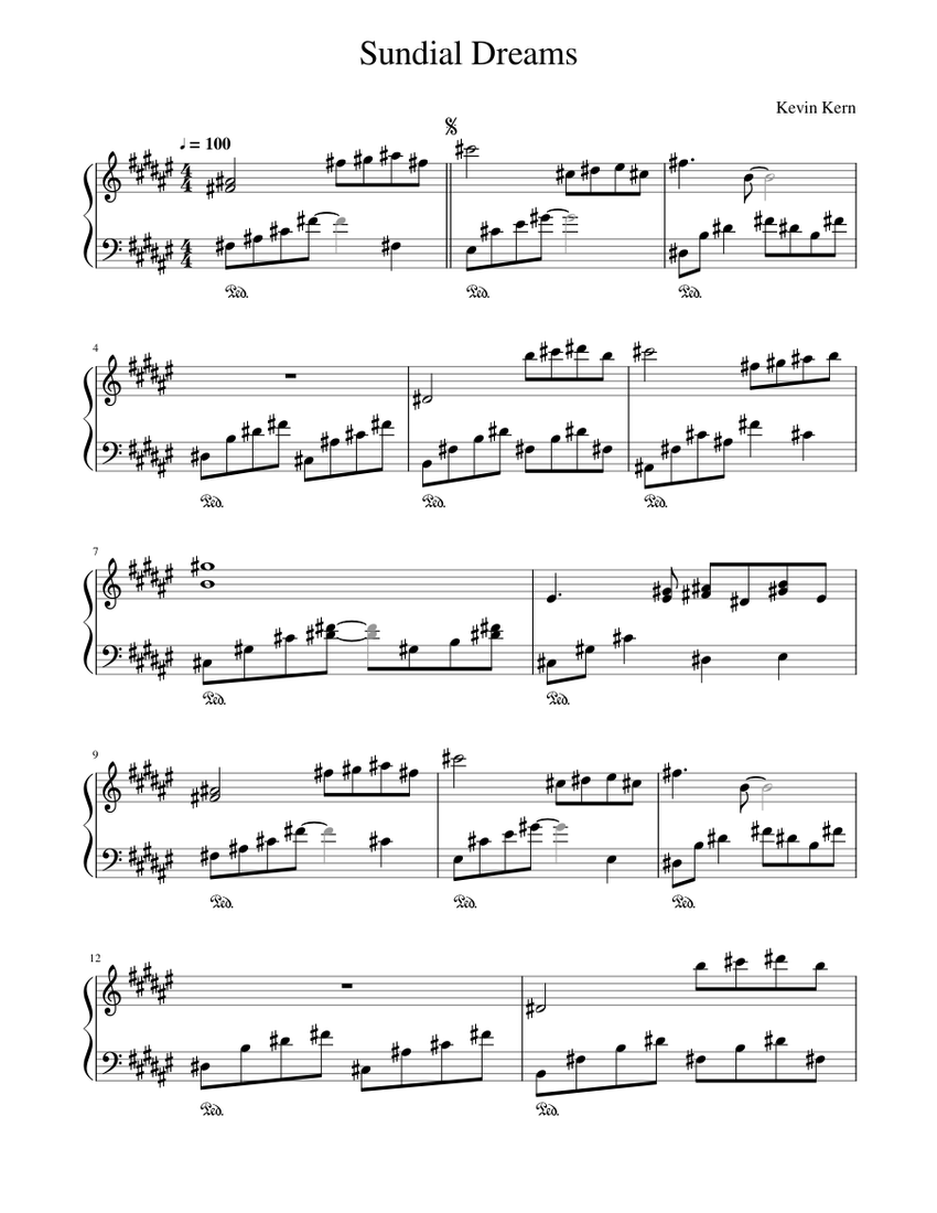Kevin Kern-Sundial Dreams Sheet Music for Piano (Solo) | MuseScore.com
