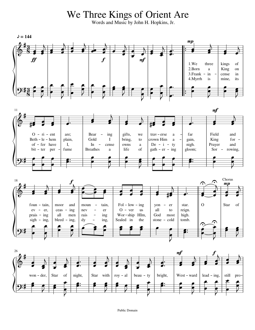 We Three Kings of Orient Are Sheet music for Piano (Solo) Easy ...