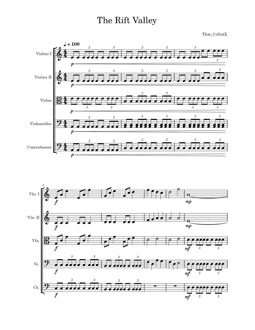 The Rift Valley Sheet music for Strings group (Mixed Quintet ...