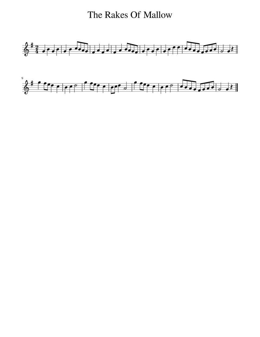 The Rakes Of Mallow Sheet music for Piano (Solo) | Musescore.com