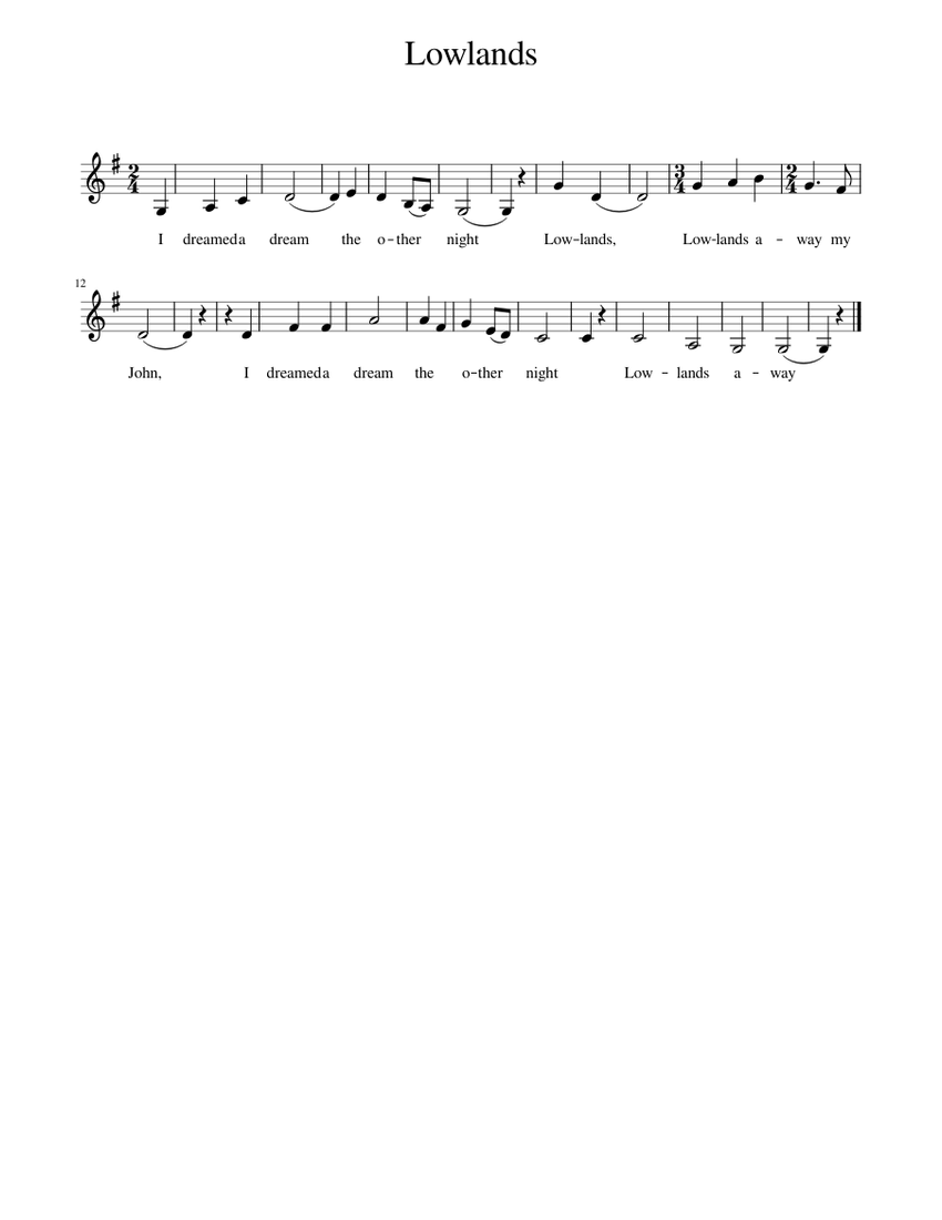 Lowlands Sheet music for Piano (Solo) Easy | Musescore.com