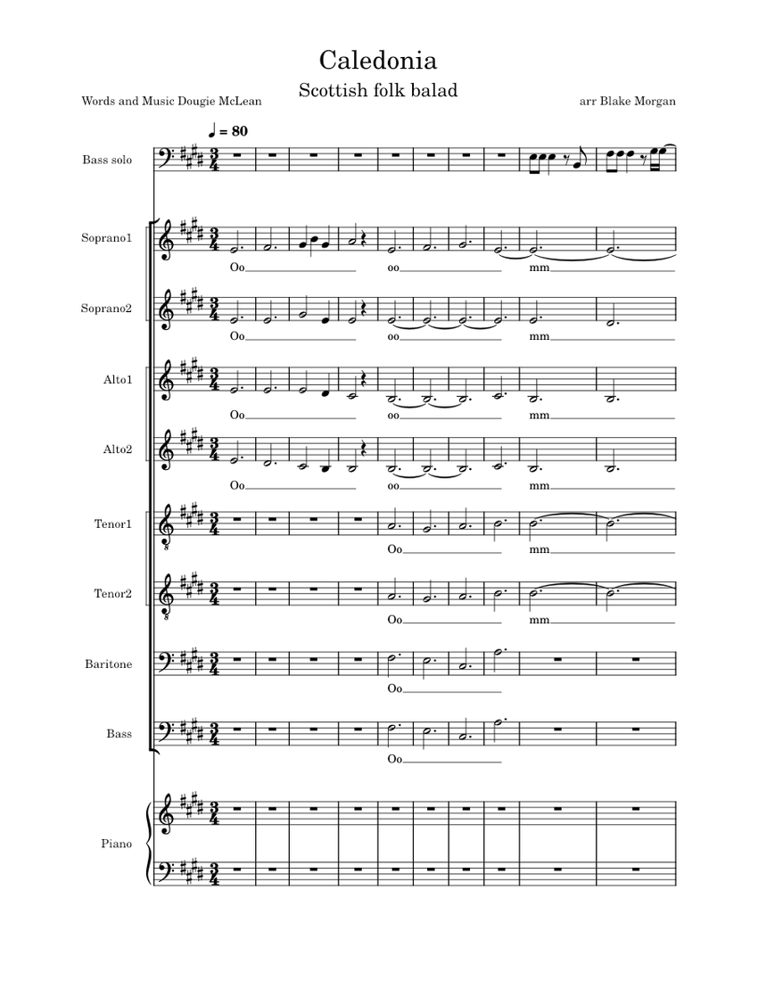 Caledonia all - chorus Sheet music for Piano, Soprano, Alto, Tenor ...