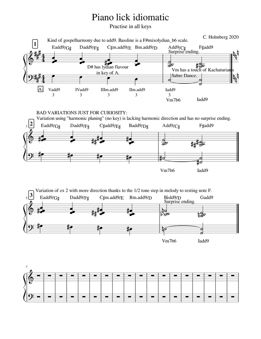 Idiomatic piano lick – Christer Holmberg - piano tutorial