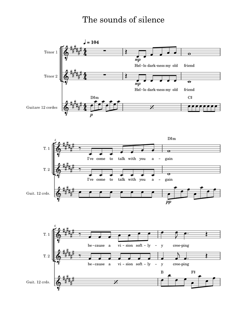 The_sounds_of_silence - piano tutorial