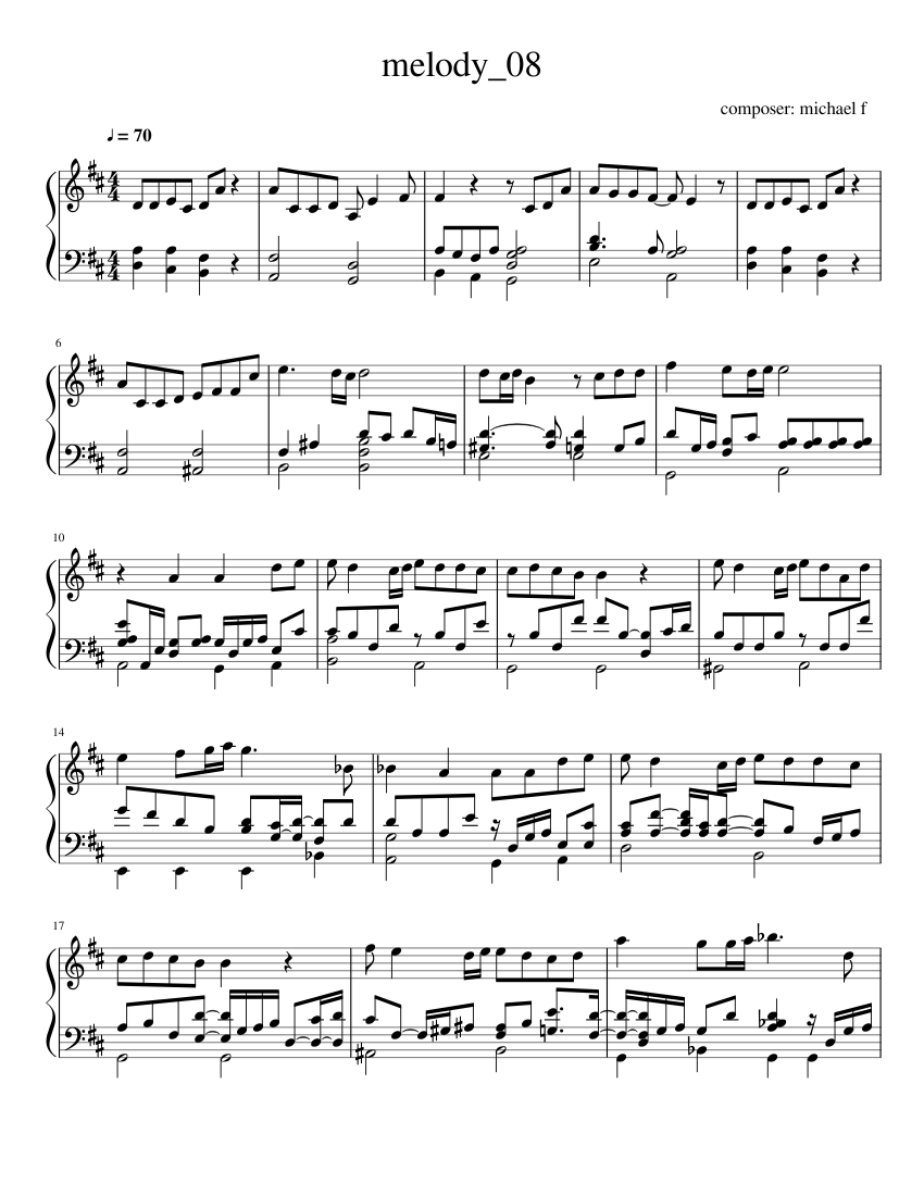melody 08 Sheet music for Piano (Solo) | Musescore.com