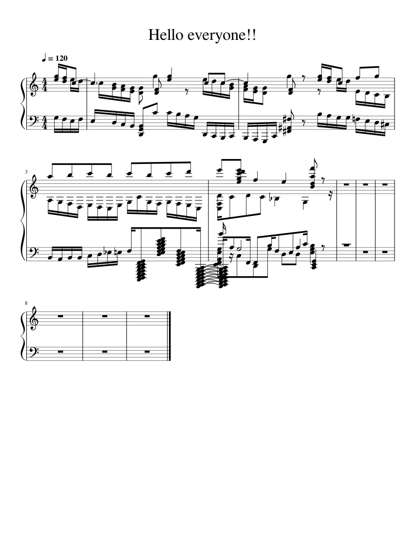 Hello everyone!! Sheet music for Piano (Solo) | Musescore.com