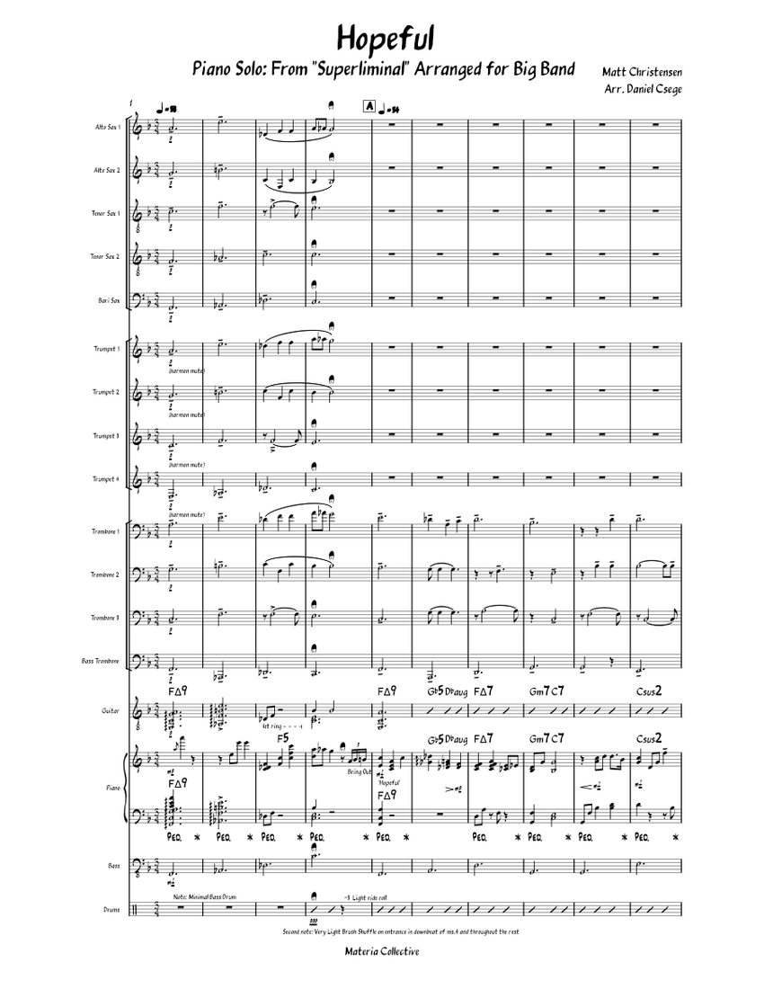 Hopeful – Matt Christensen Sheet music for Piano, Trombone, Saxophone ...