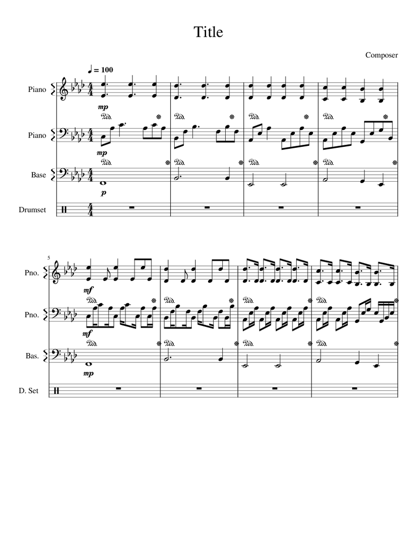 Luv (sic) Part 3 - Nujabes Sheet music for Piano, Drum group (Solo) | Musescore.com