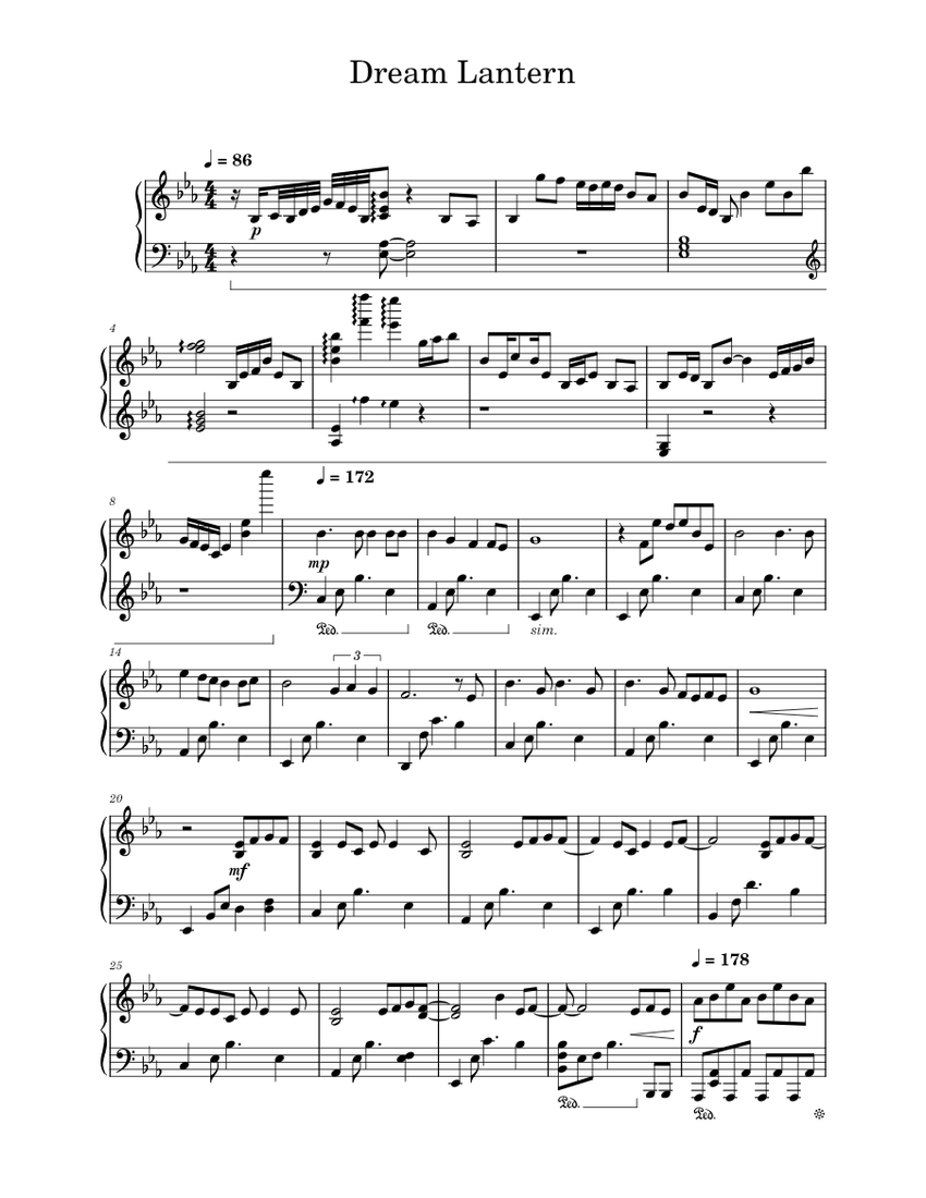 Dream Lantern (Yumetourou) – RADWIMPS [Piano Arr.] Sheet music for Piano (Solo) | Musescore.com