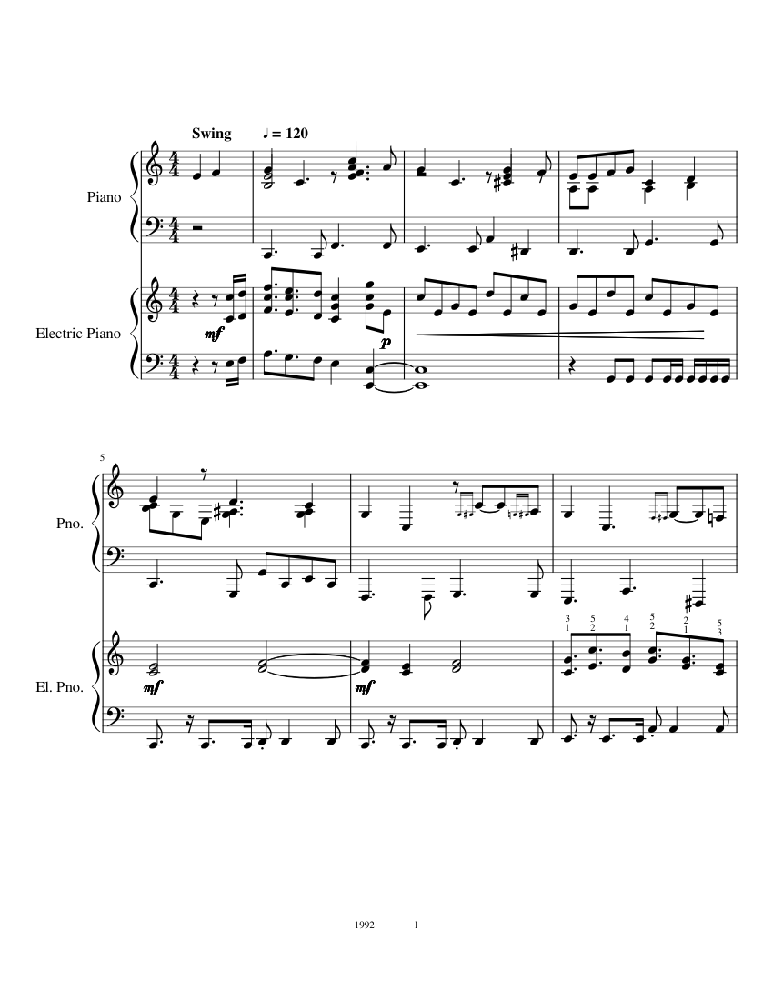 OST 1 Menu Sheet music for Piano (Piano Duo) | Musescore.com