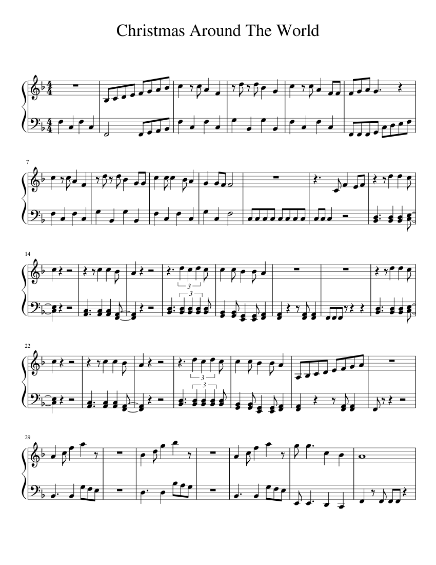 Christmas Around The World piano Sheet Music for Piano (Solo ...