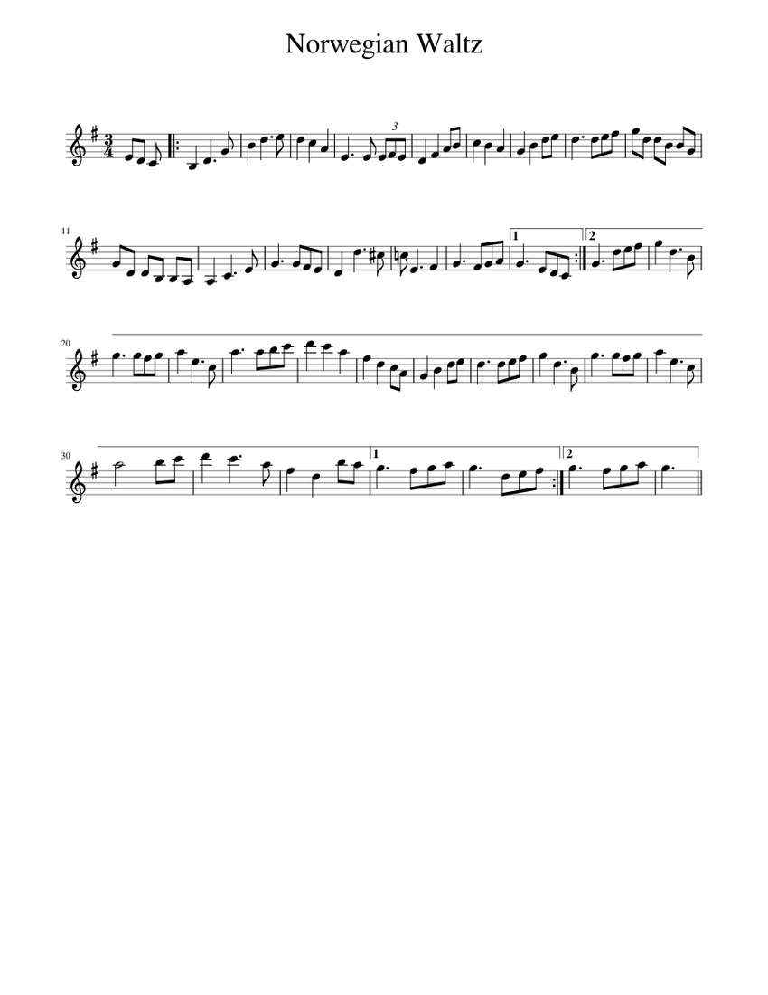 Norwegian Waltz Sheet music for Piano (Solo) Easy | Musescore.com