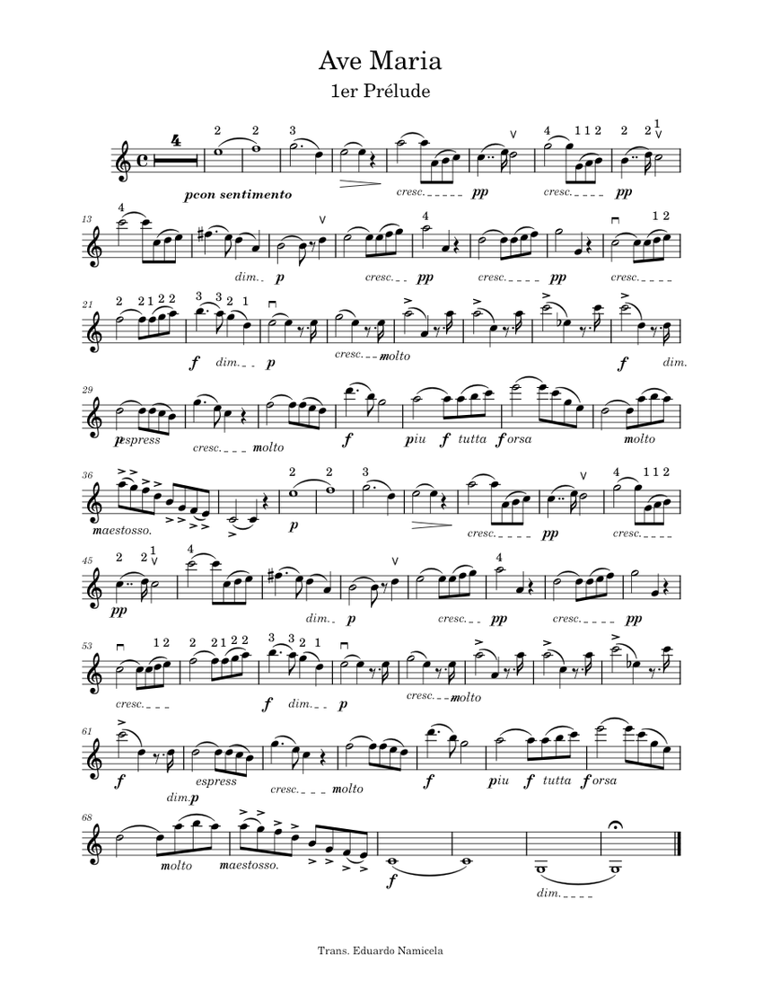 Ave Maria Sheet music for Violin (Solo) | Musescore.com