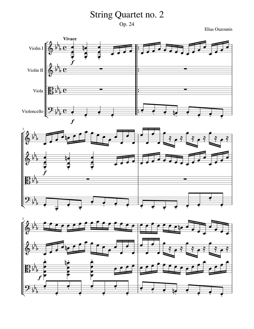 String Quartet no. 2 op. 23 Sheet music for Violin, Viola, Cello (String Quartet) | Musescore.com