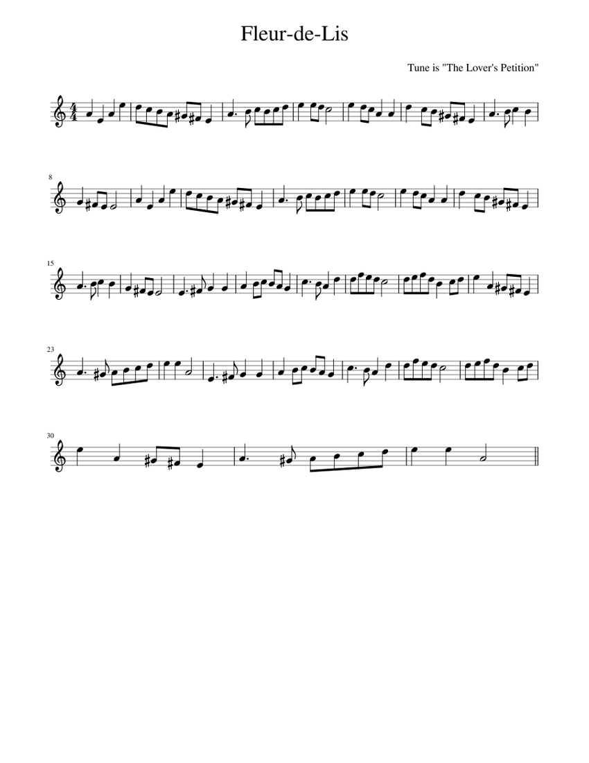 Fleur-de-Lis Sheet music for Piano (Solo) | Musescore.com