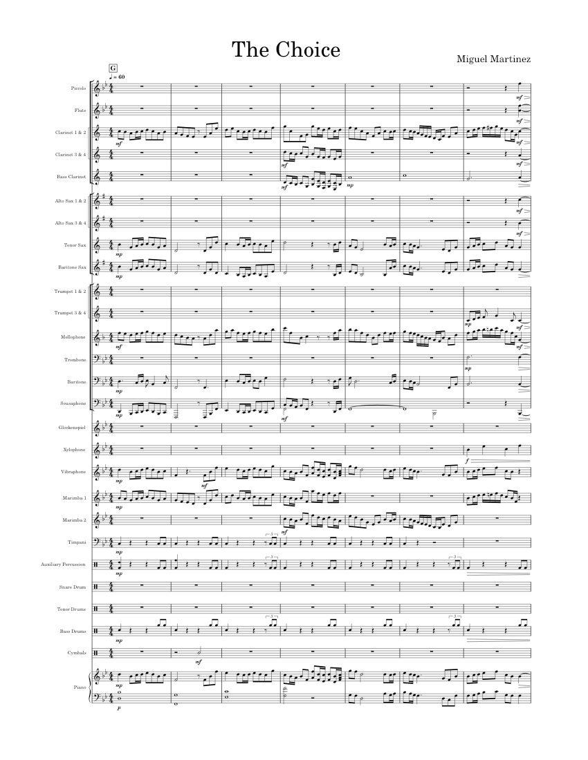 The Choice Sheet music for Piano, Trombone, Flute piccolo, Flute & more ...