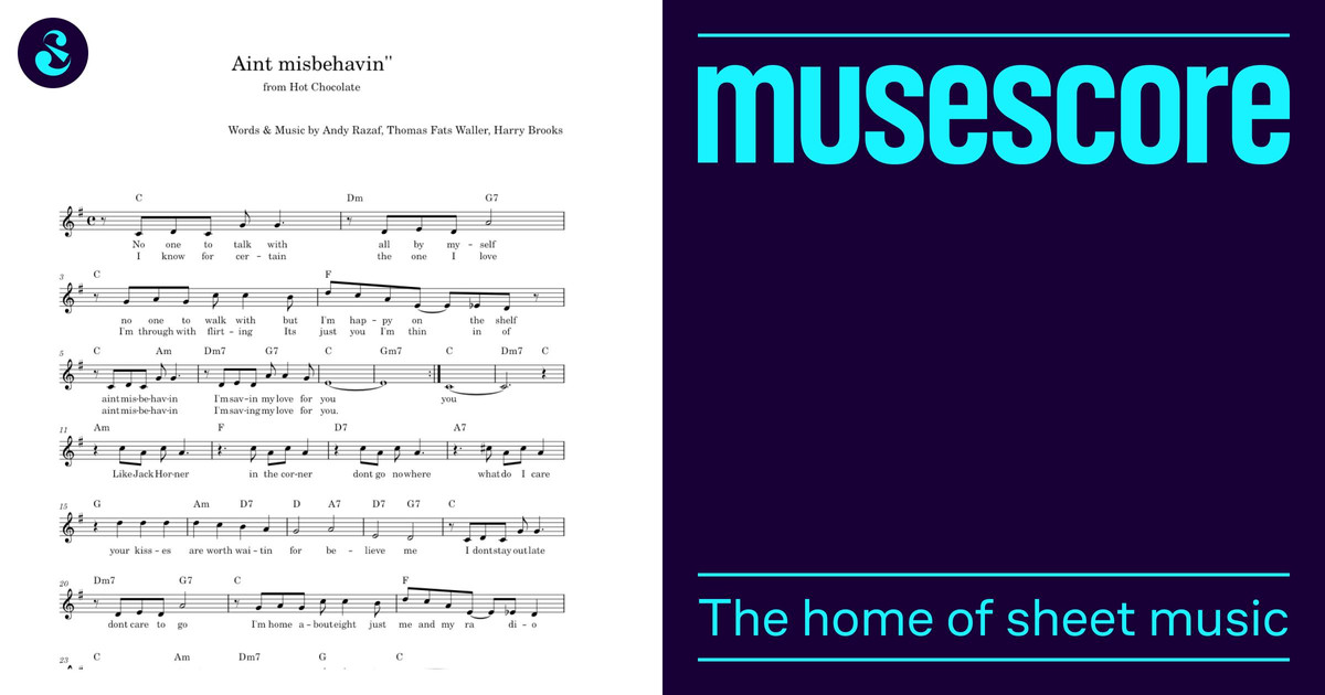 Aint Misbehavin' - Andy Razaf Sheet music for Synthesizer (Solo ...