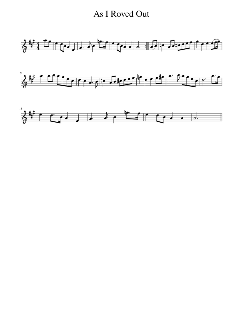 As I Roved Out Sheet music for Piano (Solo) Easy | Musescore.com