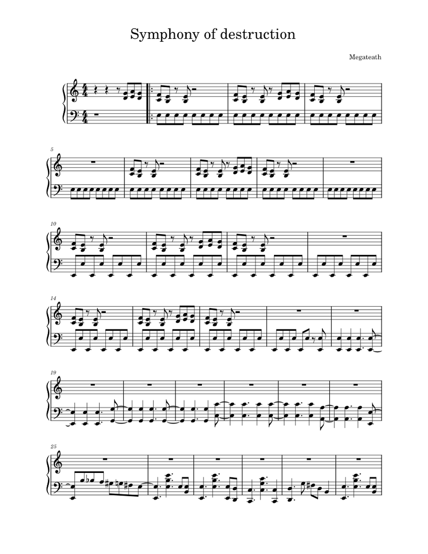 Symphony of destruction – Megadeth Symphony_of_destruction Sheet music ...