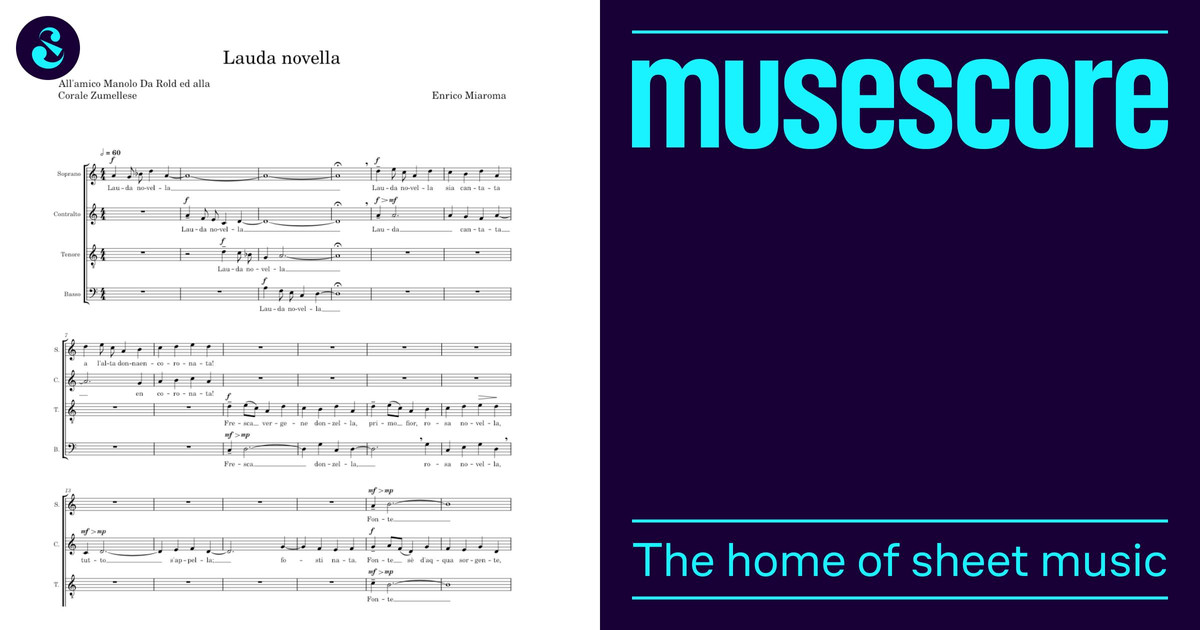 Lauda novella Sheet music for Synthesizer (Mixed Quartet) | Musescore.com