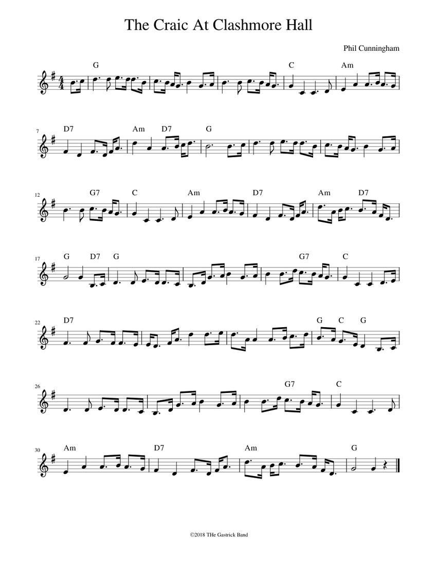 The Craic At Clashmore Hall Sheet Music with Chords for Accordion (Solo ...