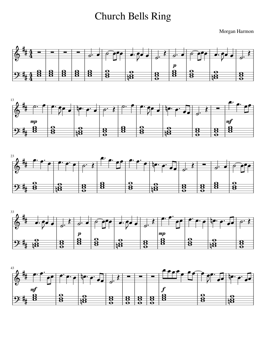 Church Bells Ring Sheet Music for Piano (Solo) Easy | MuseScore.com