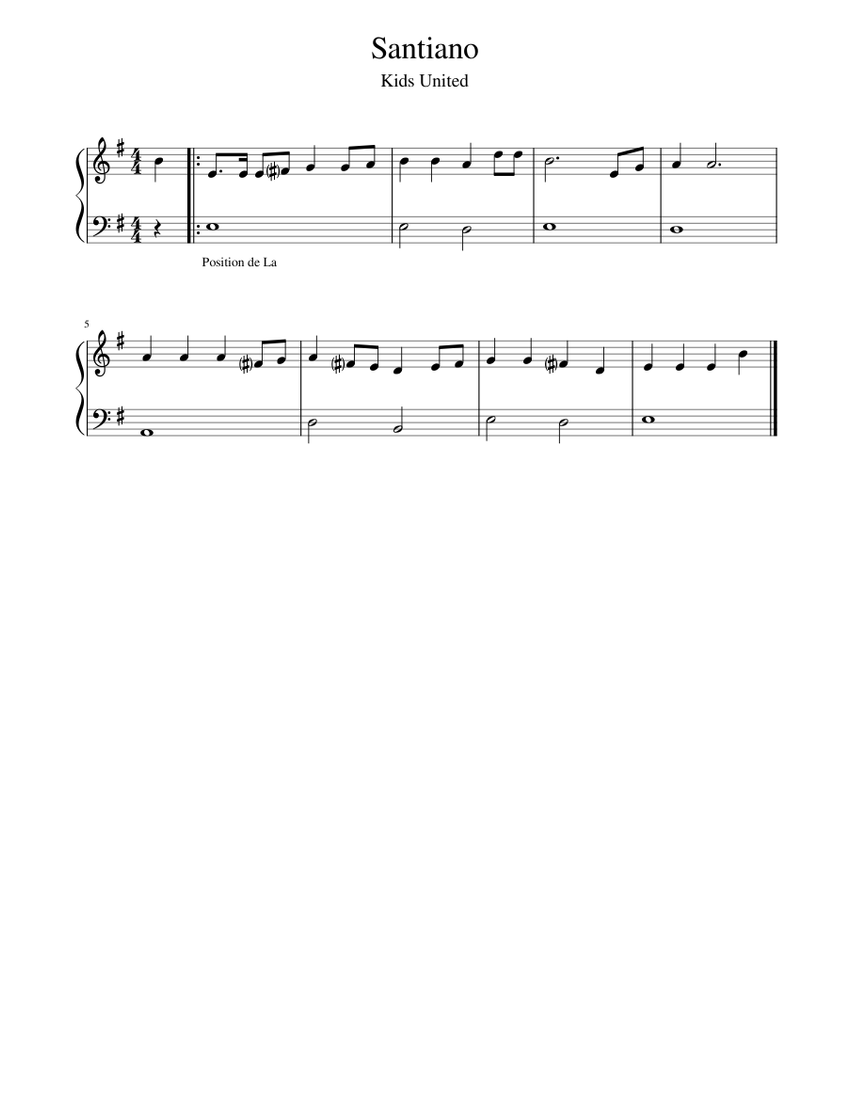 Santiano Kids united Sheet Music for Piano (Solo) Easy | MuseScore.com