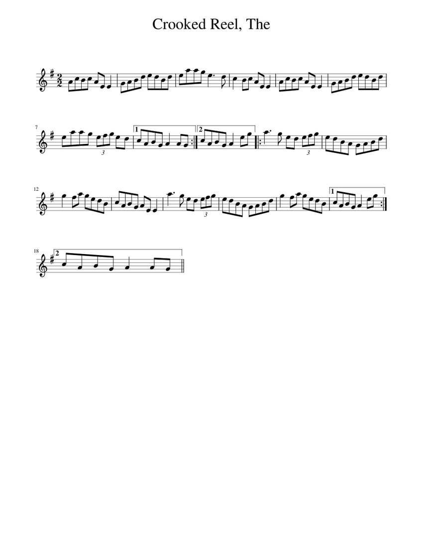 The Crooked Reel Sheet music for Piano (Solo) Easy | Musescore.com