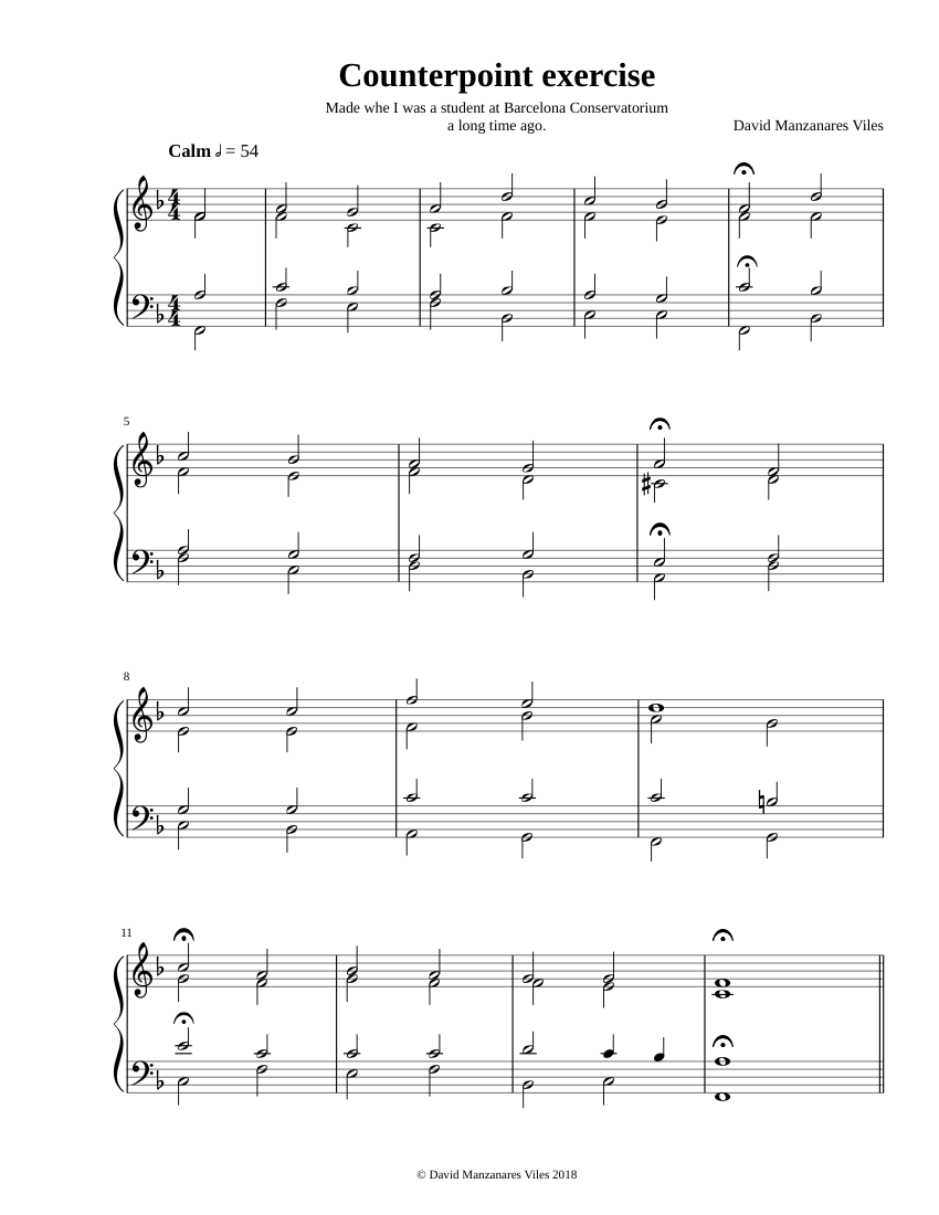 Counterpoint exercise Sheet music for Organ (Solo) | Musescore.com