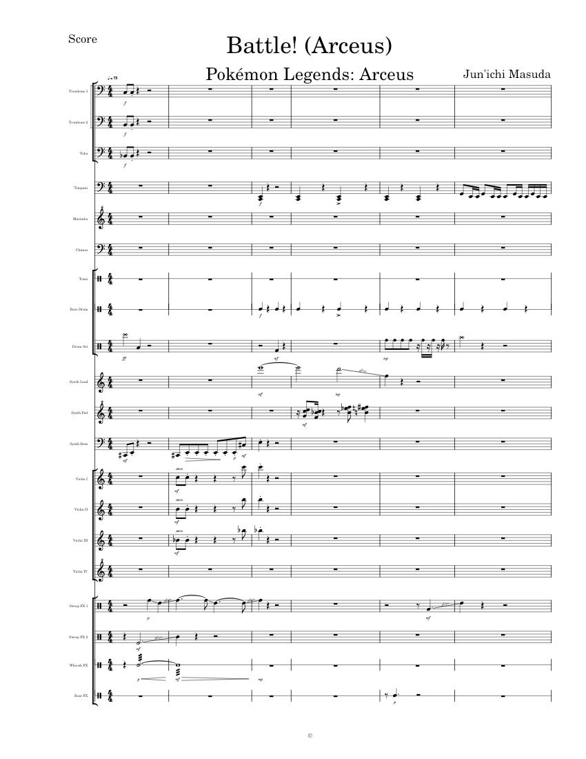Arceus (Pokémon Legends: Arceus) - Transcribed Score Sheet music for ...